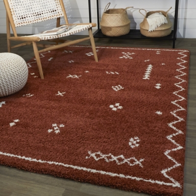 Click here for Eila Tribal Shag 5 3 x 7 Area Rug  Rust prices