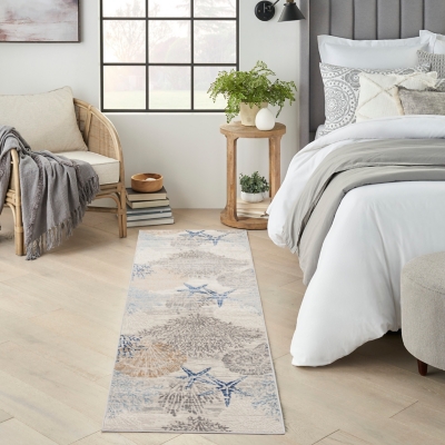 Click here for Nourison Home Shell Seaside 23 x 76 Area Rug  Ivor... prices