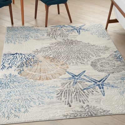 Click here for Nourison Home Shell Seaside 4 x 6 Area Rug  Ivory/... prices