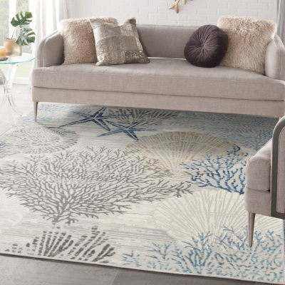 Click here for Nourison Home Shell Seaside 53 x Square Area Rug... prices