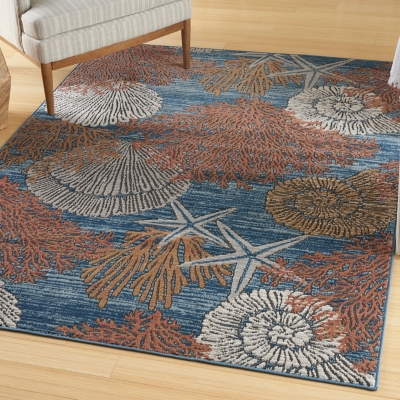 Click here for Nourison Home Shell Seaside 4 x 6 Area Rug  Blue M... prices