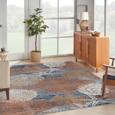 Click here for Nourison Home Shell Seaside 710 x 910 Area Rug  Bl... prices
