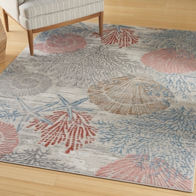 Click here for Nourison Home Shell Seaside 6 x 9 Area Rug  Multi prices