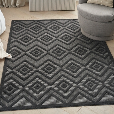 Click here for Nourison Home Versa 6 x 9 Area Rug  Charcoal Black prices