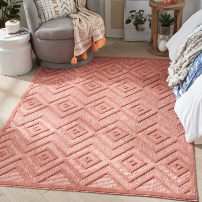 Click here for Nourison Home Versa 6 x 9 Area Rug  Coral Orange prices