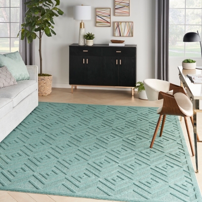 Click here for Nourison Home Versa 7 x 10 Area Rug  Aqua/Teal prices