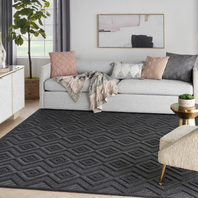 Click here for Nourison Home Versa 9 x 12 Area Rug  Charcoal Blac... prices