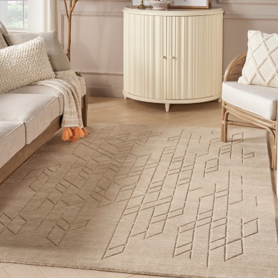 Click here for Nourison Home Alessia 53 x 75 Area Rug  Beige prices