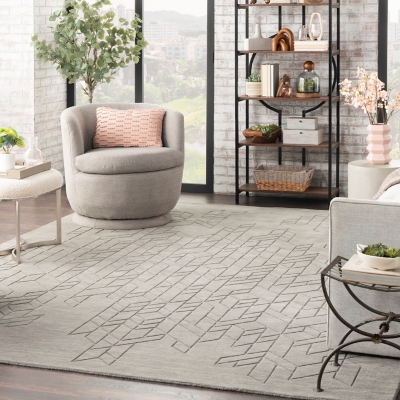 Click here for Nourison Home Alessia 79 x 99 Area Rug  Gray prices