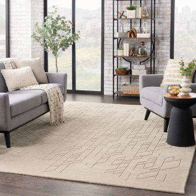Click here for Nourison Home Alessia 79 x 99 Area Rug  Beige prices