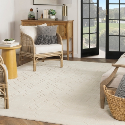 Click here for Nourison Home Alessia 79 x 99 Area Rug  Ivory prices