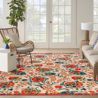 Click here for Nourison Home Splash 10 X 14 Leafy Vines Area Rug... prices