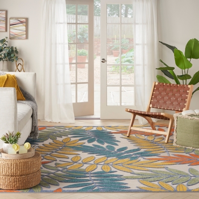 Click here for Nourison Home Splash 10 X 14 Botanical Pattern Are... prices