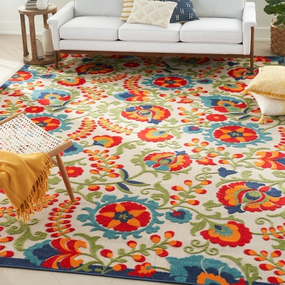 Click here for Nourison Home Splash 12 X 15 Leafy Vines Area Rug... prices