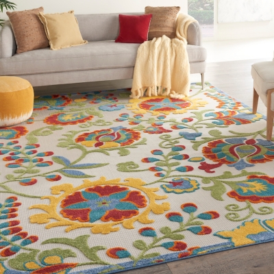 Click here for Nourison Home Splash 12 X 15 Leafy Vines Area Rug... prices