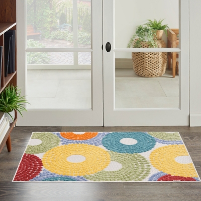 Click here for Nourison Home Splash 28 X 4 Circular Floral Area R... prices