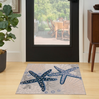 Click here for Nourison Home Splash 3 X Sea Star Area Rug  Blue/G... prices