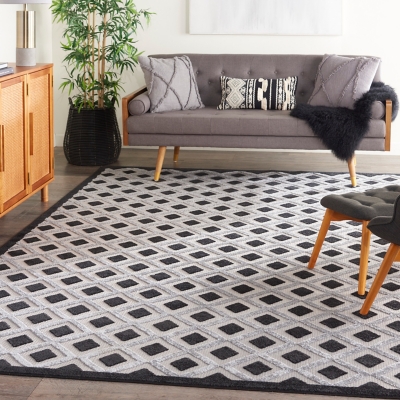 Click here for Nourison Home Splash 12 X 15 Diamond Area Rug  Bla... prices