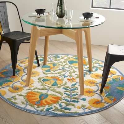 Click here for Nourison Home Splash 53 X Round Petals Area Rug  M... prices
