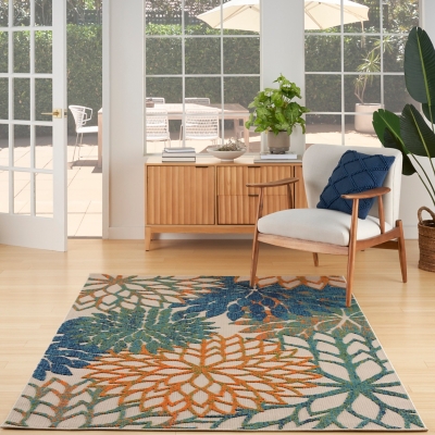 Click here for Nourison Home Splash 53 X 75 Dahlia Floral Area Ru... prices