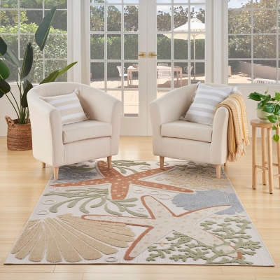 Click here for Nourison Home Splash 53 X 75 Sea Star Indoor/Outdo... prices