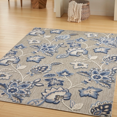 Click here for Nourison Home Splash 36 X 56 Floral Area Rug  Blue... prices