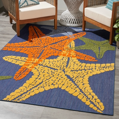Click here for Nourison Home Splash 53 X 75 Starfish Indoor/Outdo... prices