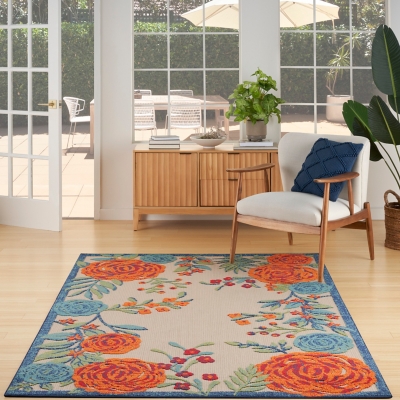 Click here for Nourison Home Splash 53 X 75 Rose Floral Indoor/Ou... prices