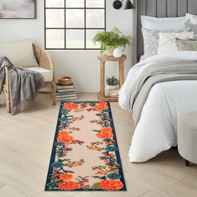 Click here for Nourison Home Splash 2 X 6 Rose Floral Indoor/Outd... prices