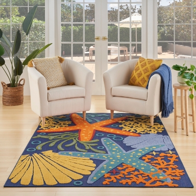 Click here for Nourison Home Splash 6 X 9 Sea Star Indoor/Outdoor... prices