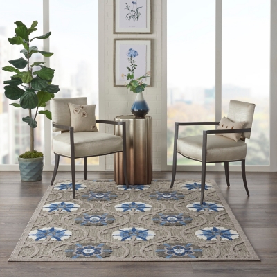 Click here for Nourison Home Splash 6 X 9 Medallion Area Rug  Gra... prices