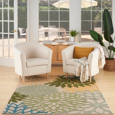 Click here for Nourison Home Splash 6 X 9 Dahlia Floral Area Rug... prices