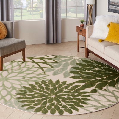 Click here for Nourison Home Splash 53 X Round Dahlia Floral Area... prices