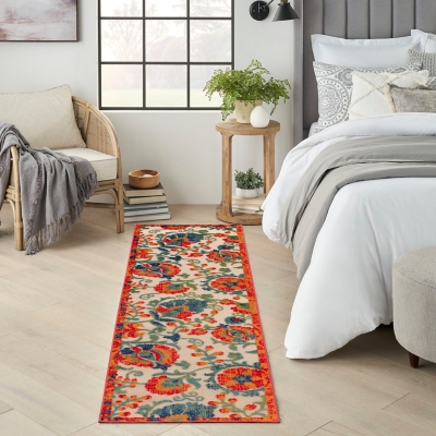 Click here for Nourison Home Splash 2 X 6 Leafy Vines Area Rug  R... prices