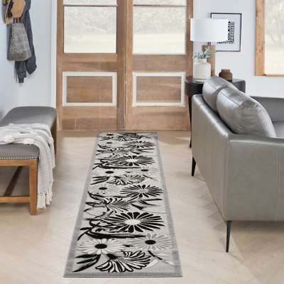 Click here for Nourison Home Splash 23 X 8 Daisy Floral Area Rug... prices