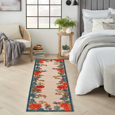 Click here for Nourison Home Splash 23 X 8 Rose Floral Indoor/Out... prices