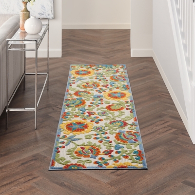 Click here for Nourison Home Splash 23 X 8 Leafy Vines Area Rug... prices