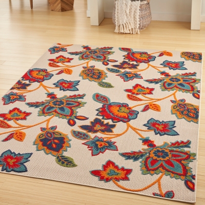Click here for Nourison Home Splash 6 X 9 Floral Area Rug  Multi prices