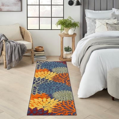Click here for Nourison Home Splash 23 X 8 Dahlia Floral Indoor/O... prices