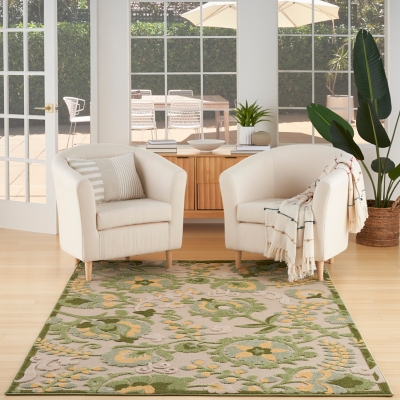 Click here for Nourison Home Splash 6 X 9 Leafy Vines Indoor/Outd... prices