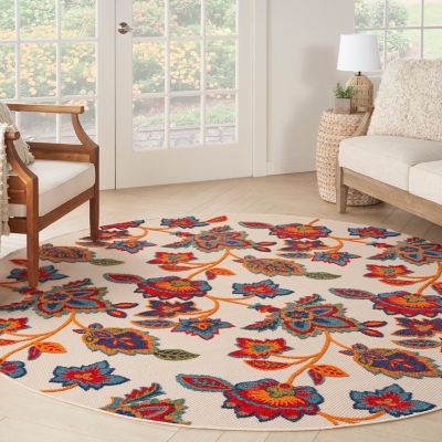 Click here for Nourison Home Splash 710 X Round Floral Area Rug... prices