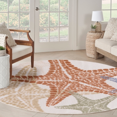 Click here for Nourison Home Splash 710 X Round Starfish Indoor/O... prices