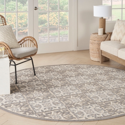 Click here for Nourison Home Splash 710 X Round Small Geometric A... prices