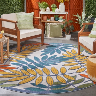 Click here for Nourison Home Splash 710X Round Botanical Pattern... prices