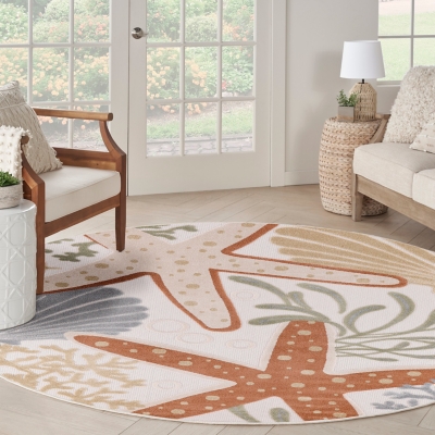 Click here for Nourison Home Splash 710 X Round Sea Star Indoor/O... prices