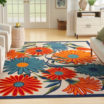 Click here for Nourison Home Splash 710 X 10 Daisy Floral Area Ru... prices