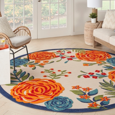 Click here for Nourison Home Splash 710X Round Rose Floral Area R... prices