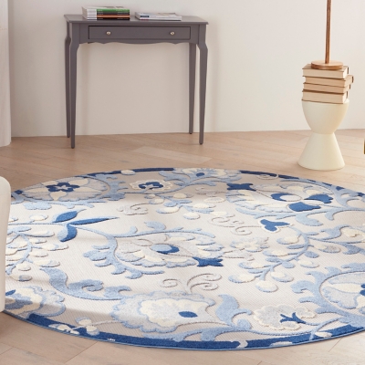 Click here for Nourison Home Splash 710X Round Leafy Vines Area R... prices