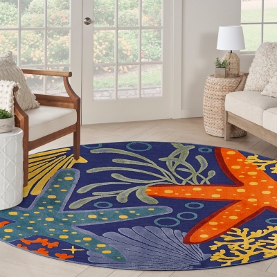 Click here for Nourison Home Splash 710 X Round Sea Star Indoor/O... prices