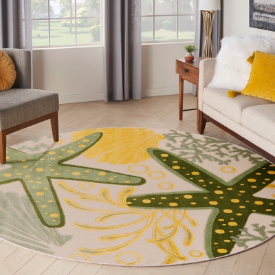 Click here for Nourison Home Splash 710 X Round Sea Star Indoor/O... prices